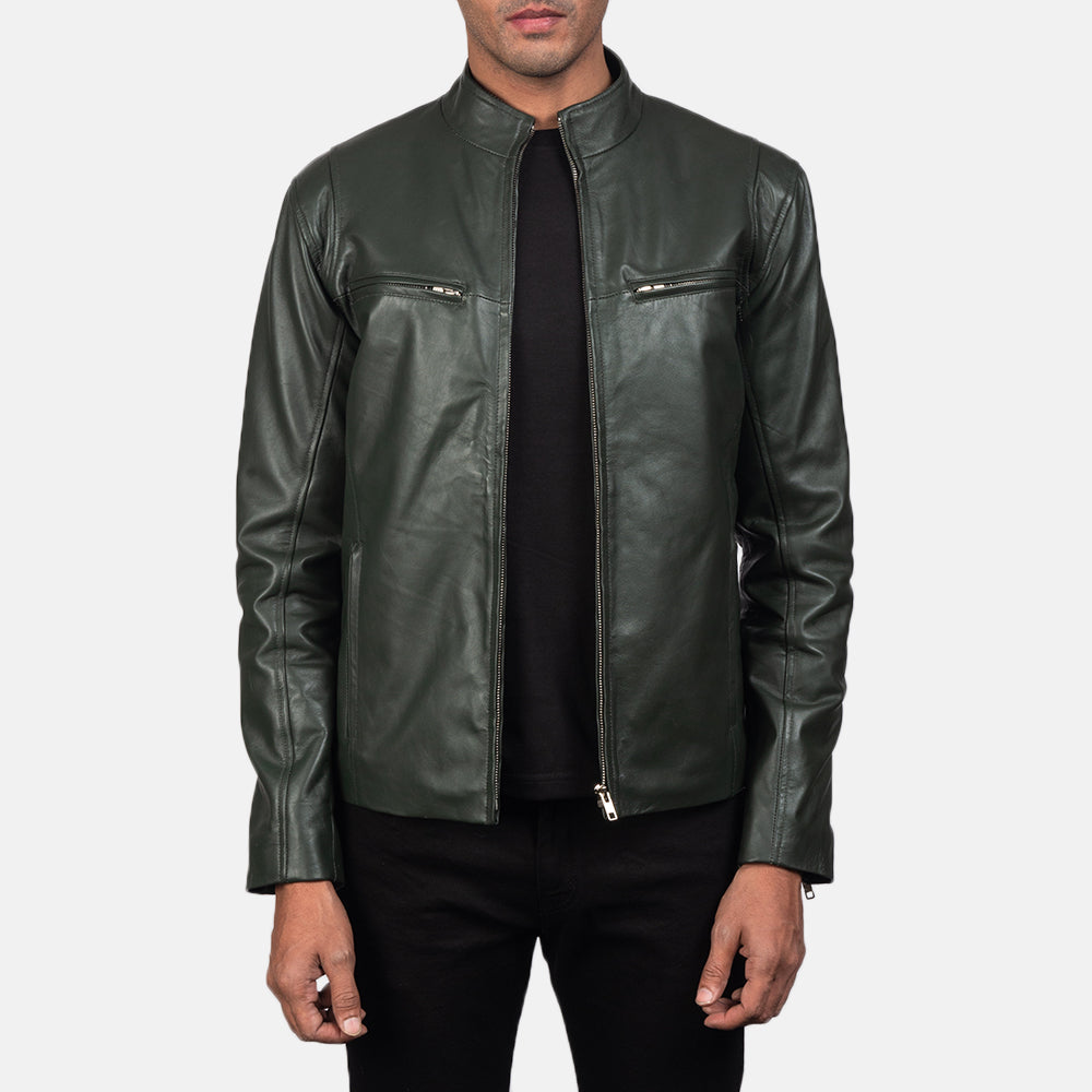 Men's Ionic Green Leather Biker Jacket – The Jacket Maker